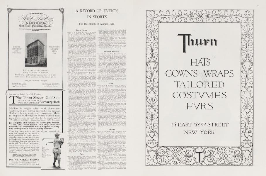 A RECORD OF EVENTS IN SPORTS | Vanity Fair | October 1915